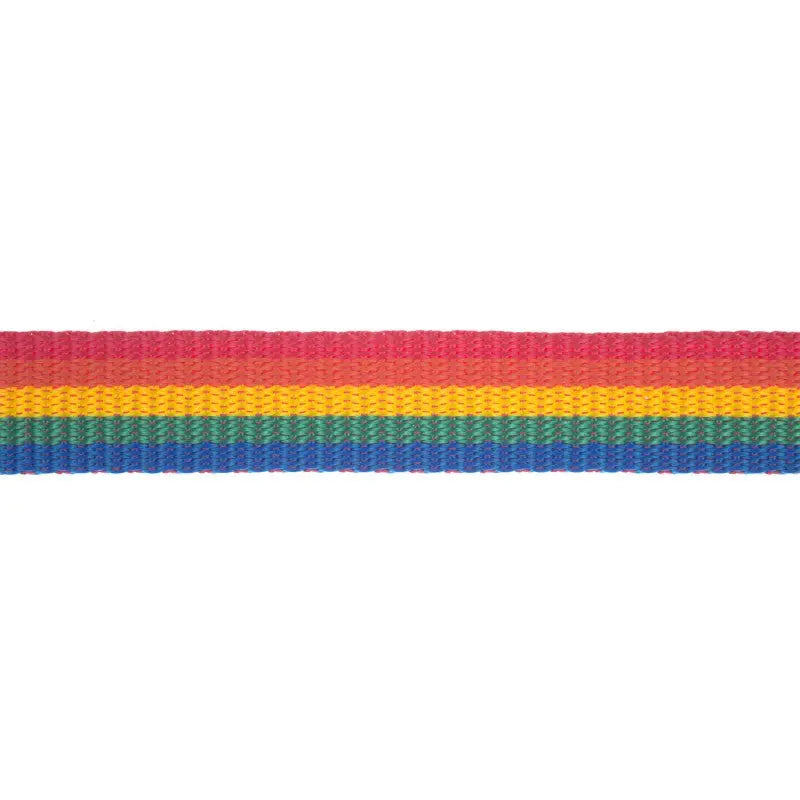Rainbow Striped Polypropylene Double Plain Weave and Self Binding Webb