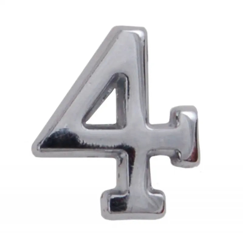 Genuine Silver Metallic Number 4 With Clutch Pin · Wyedean