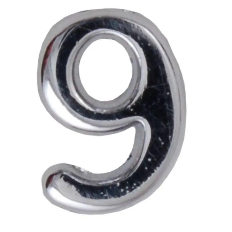 Genuine Silver Metallic Number 9 With Clutch Pin · Wyedean