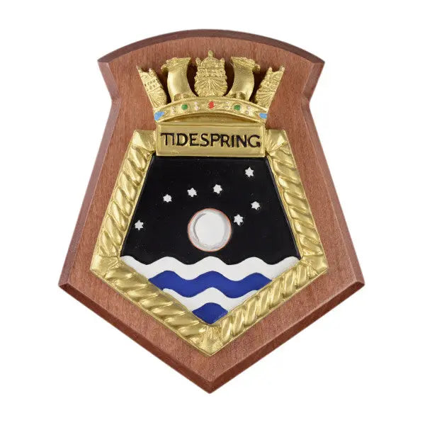 Genuine Tidespring RFA Royal Fleet Auxiliary Ship Plaque / Crest · Wyedean